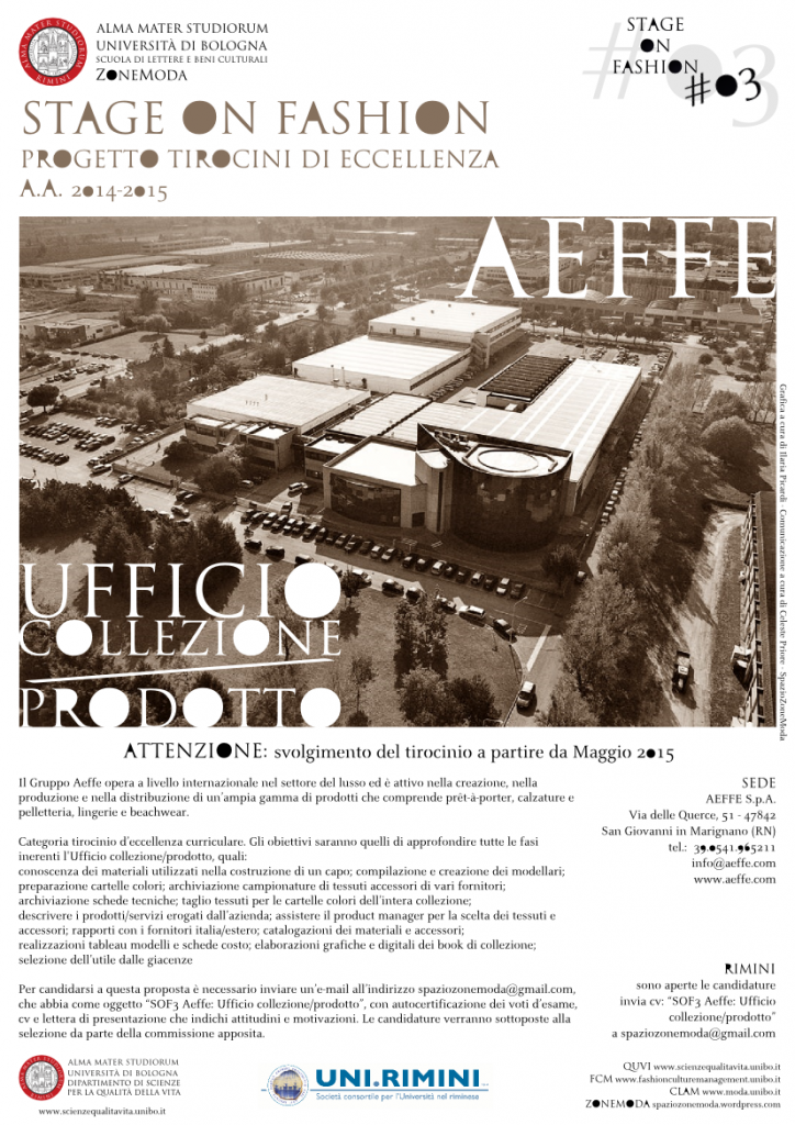 A. A. 2014/2015 Tirocinio d’eccellenza. Sof3 Aeffe: Ufficio collezione ...